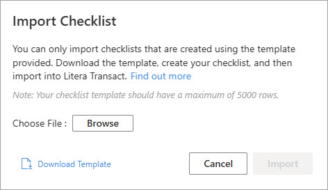 Importing Checklists - Guidance – Litera Transact
